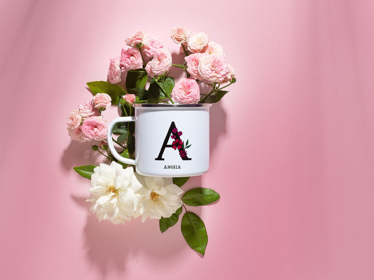 Personalized Name Floral Mug Custom Name Mug Loftipop