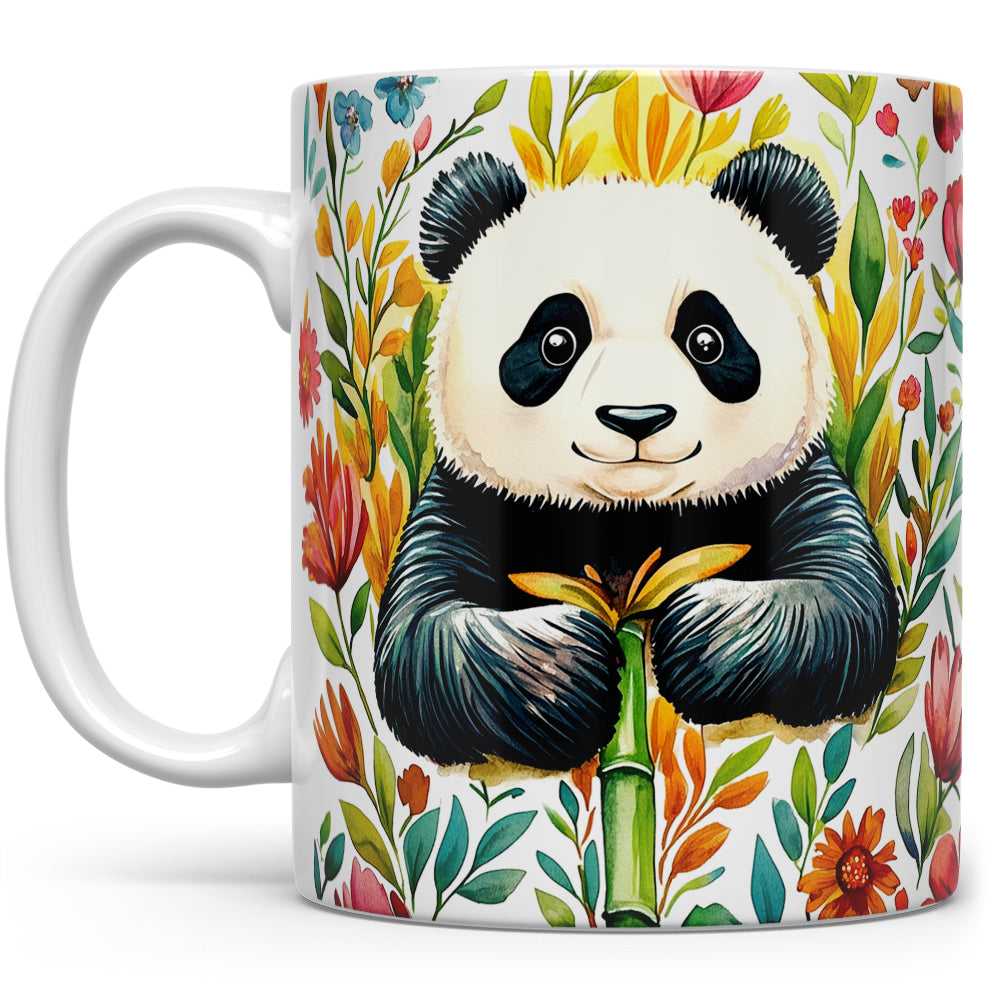 Floral Panda Mug | Cute Wildlife Nature Gifts | Loftipop