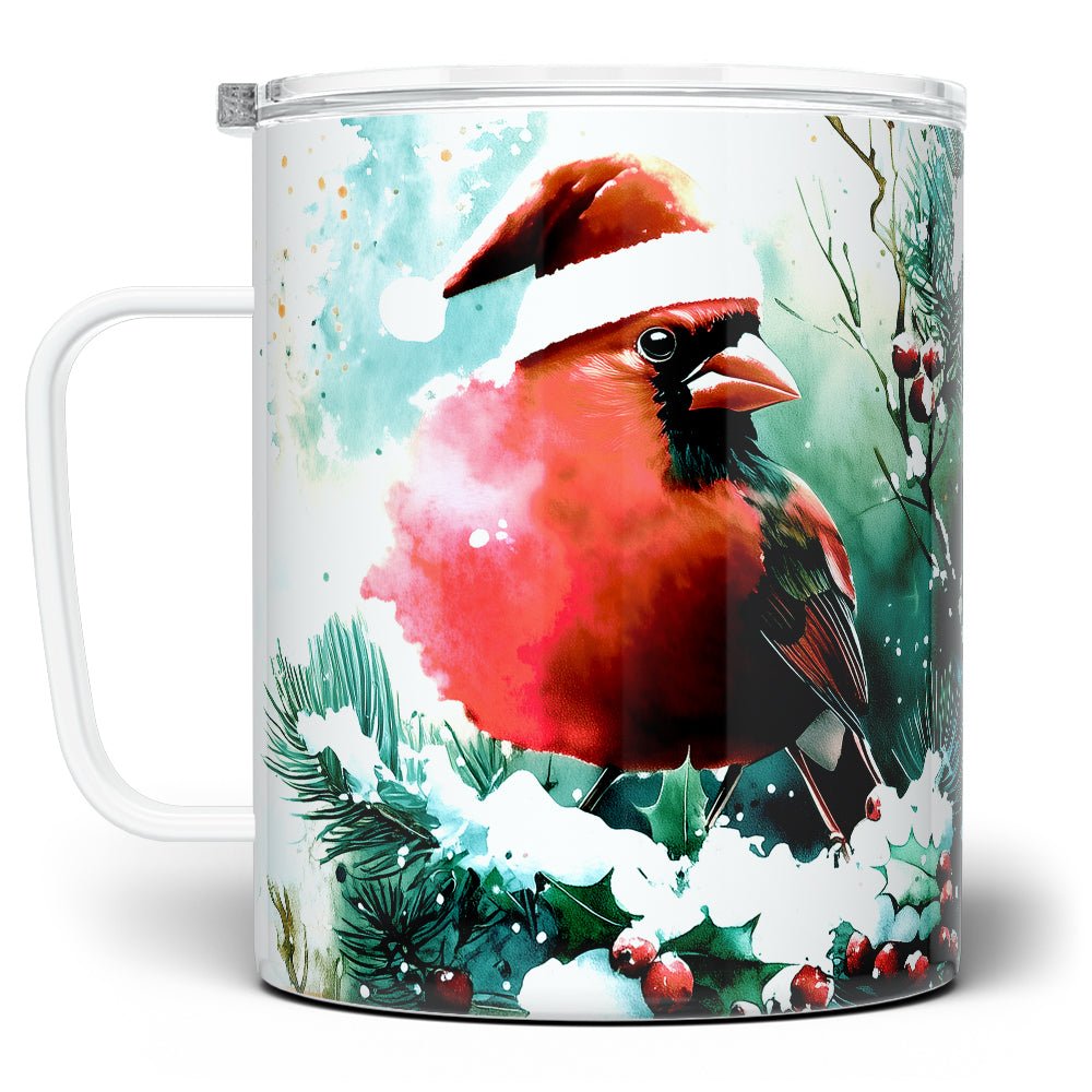 Christmas Cardinal Insulated Travel Mug | Winter Holiday Mugs | Loftipop