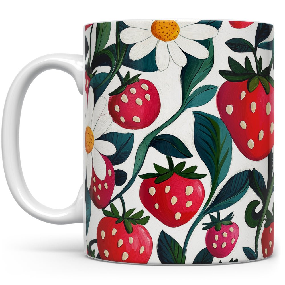 Floral Strawberry Mug | Cute Mugs | Loftipop