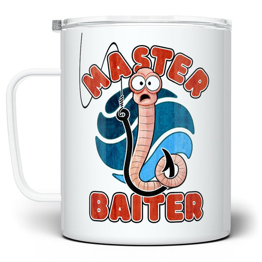 Master Baiter Insulated Travel Mug | Funny Fishing Gifts | Loftipop