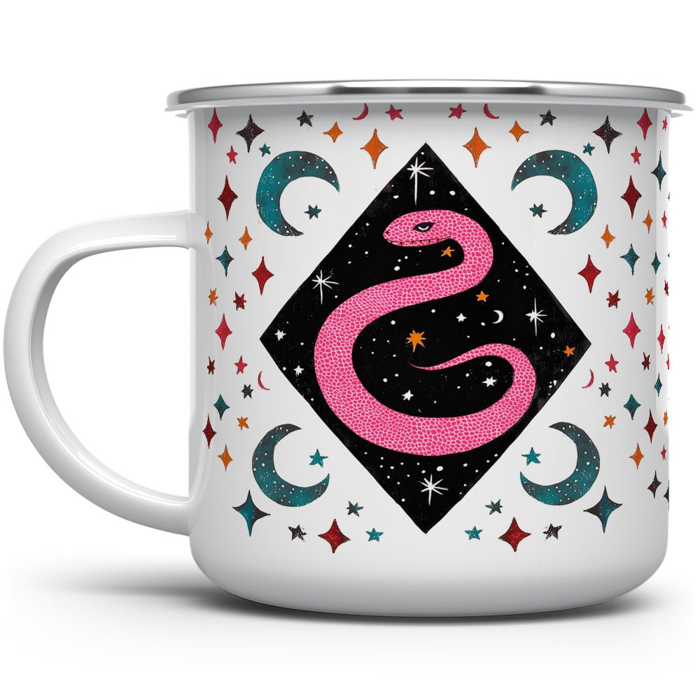 Mystical Snake Camp Mug | Boho Celestial Gifts | Loftipop