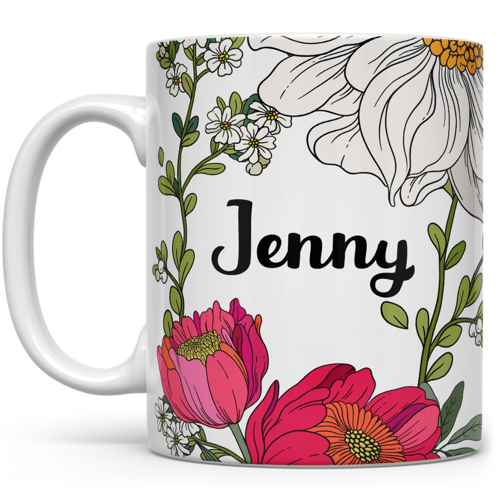 Personalized Name Botanical Mug | Custom Name Mug | Loftipop